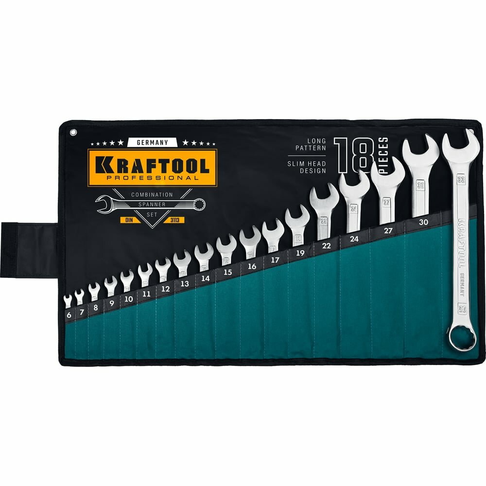 Набор комбинированных гаечных ключей Kraftool 18 шт 6 - 32 мм 27079-H18_z01