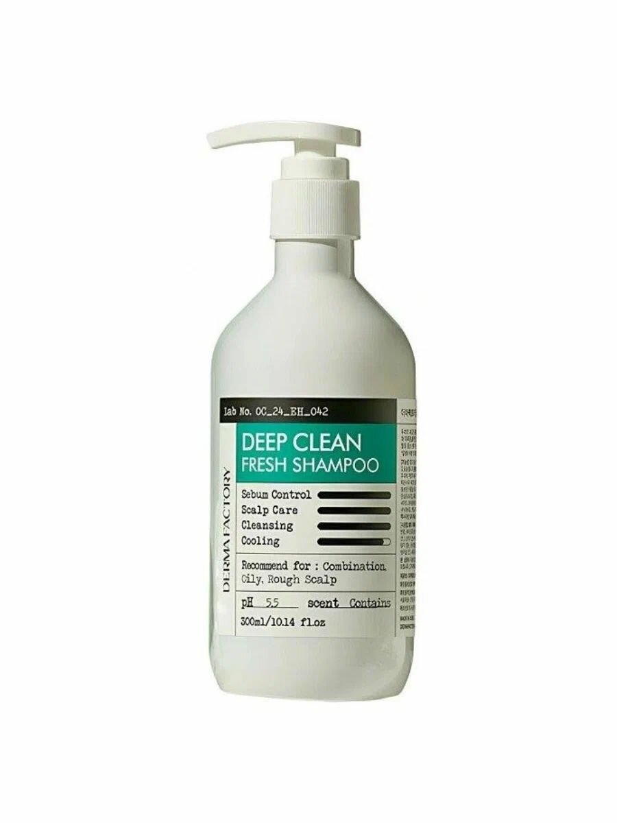 Derma Factory Освежающий шампунь для жирной и проблемной кожи головы Deep Clean Fresh Shampoo, 300 мл