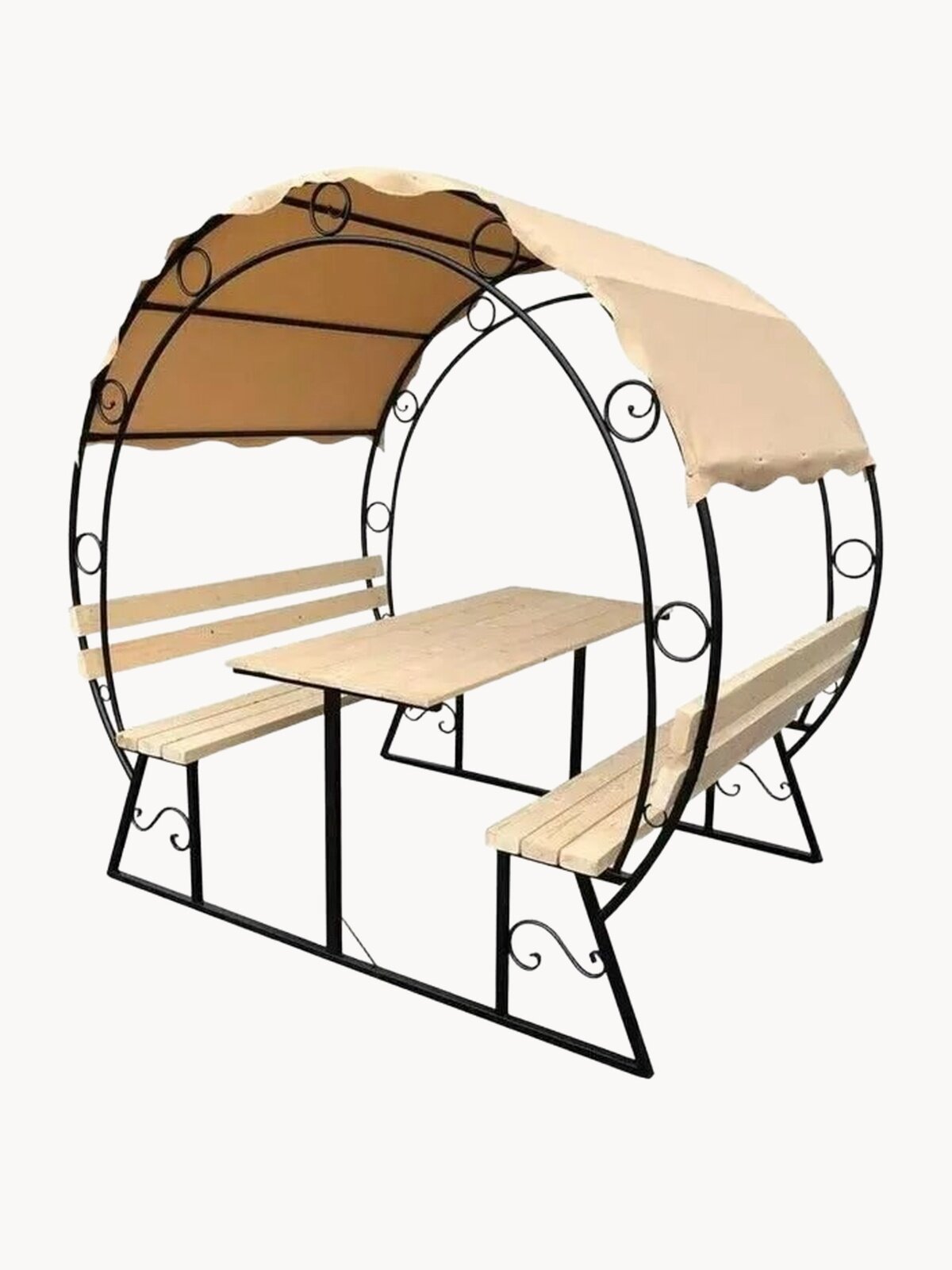 Беседка "Подкова 1,5м" 150 х 207 х 212 см, с тентом и досками