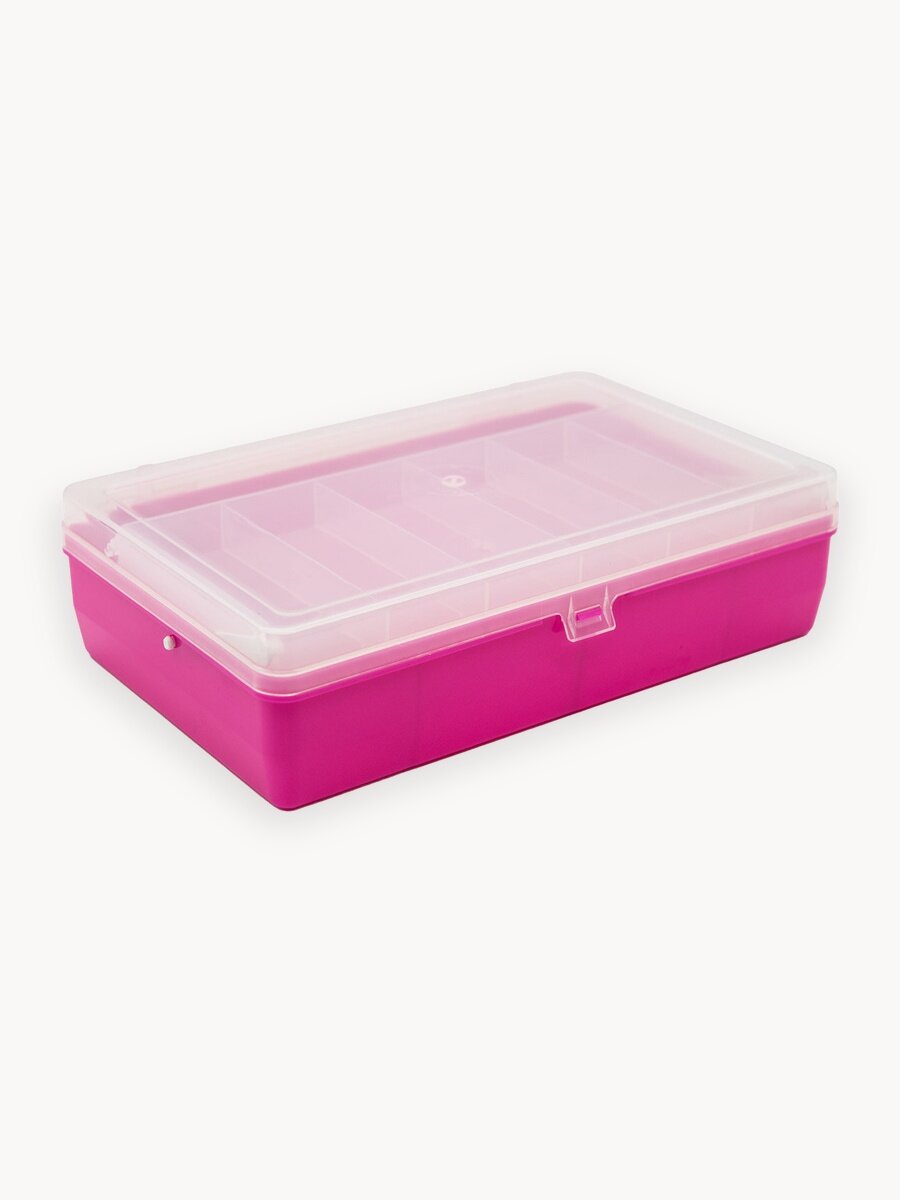 Органайзер для мелочей и рукоделия, двухъярусный, с микролифтом, 23,5*15*6,5 см, малиновый, TRIVOL