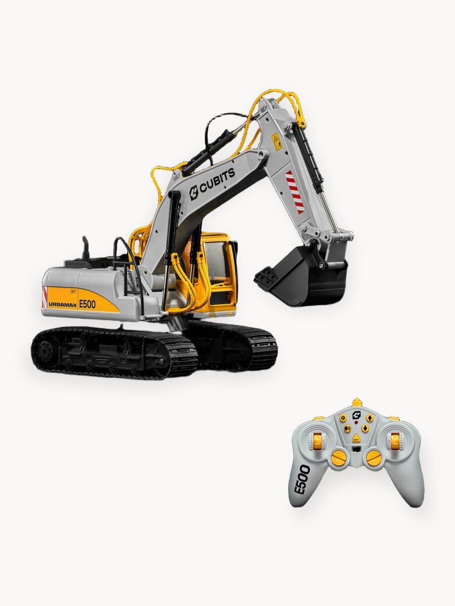 Радиоуправляемый гусеничный экскаватор Cubits Urbamax E500 со светом и звуком, масштаб 1:14