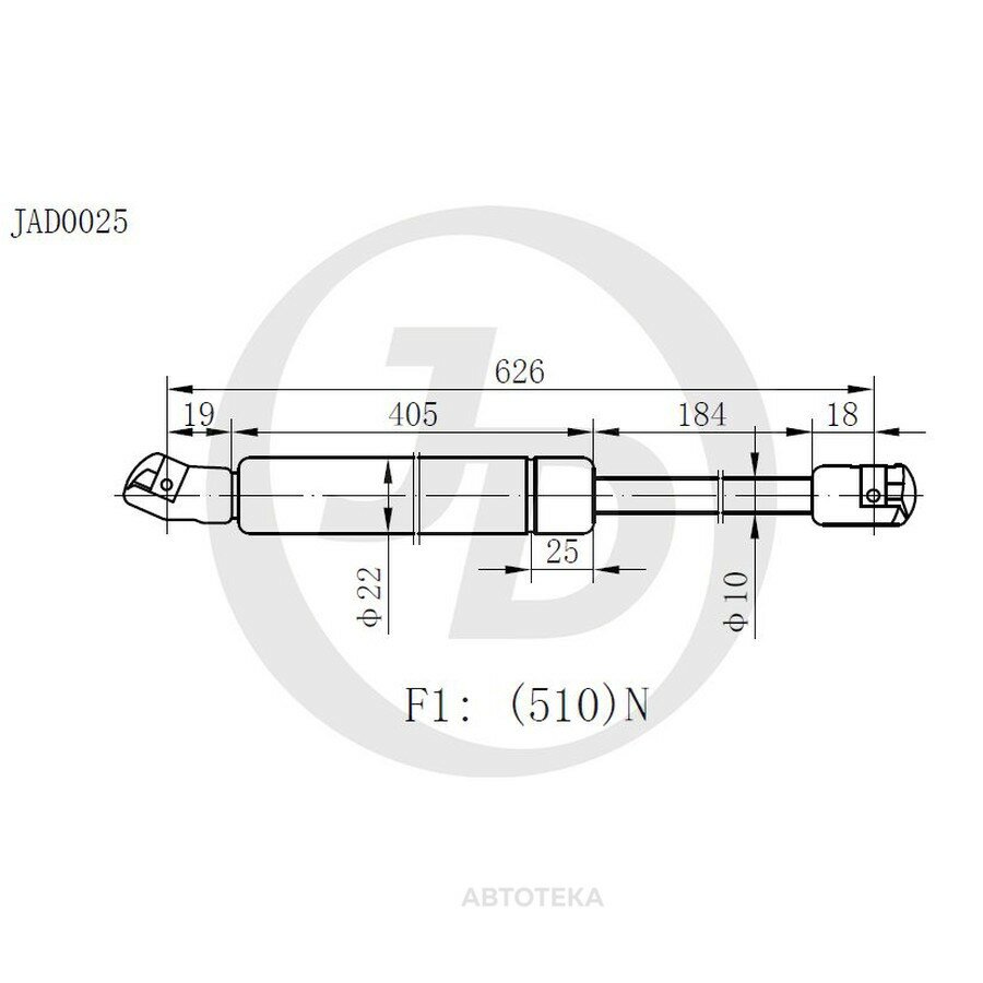 Газовый упор JUST DRIVE JAD0025 HO CR-V (WQ) 06-;