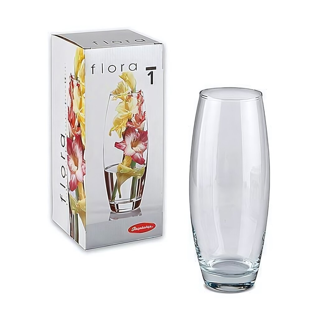 Ваза для цветов "Flora" 26см, прозрачная, стеклянная, элегантный дизайн