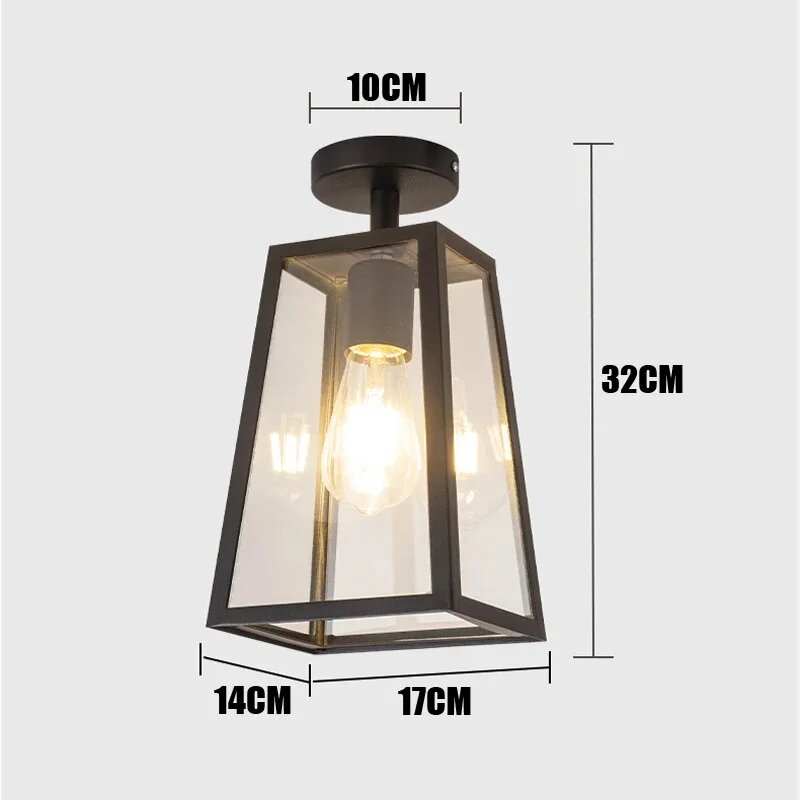 Потолочный светильник VECLI ретро, GB E27 lamp holder, black(No bulb)