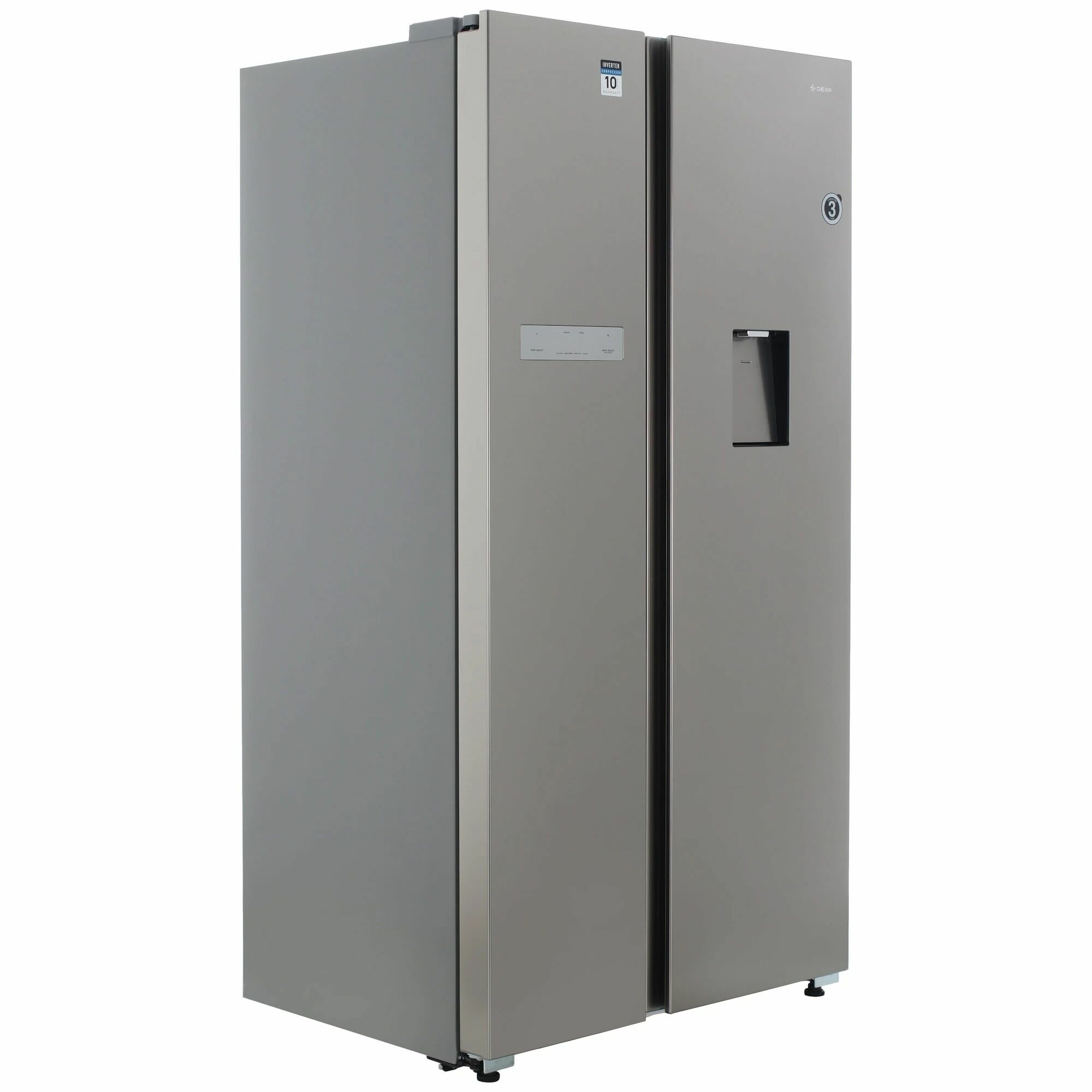Холодильник DEXP SBS4-61AMA, Side by Side, серебристый, A++, инверторный