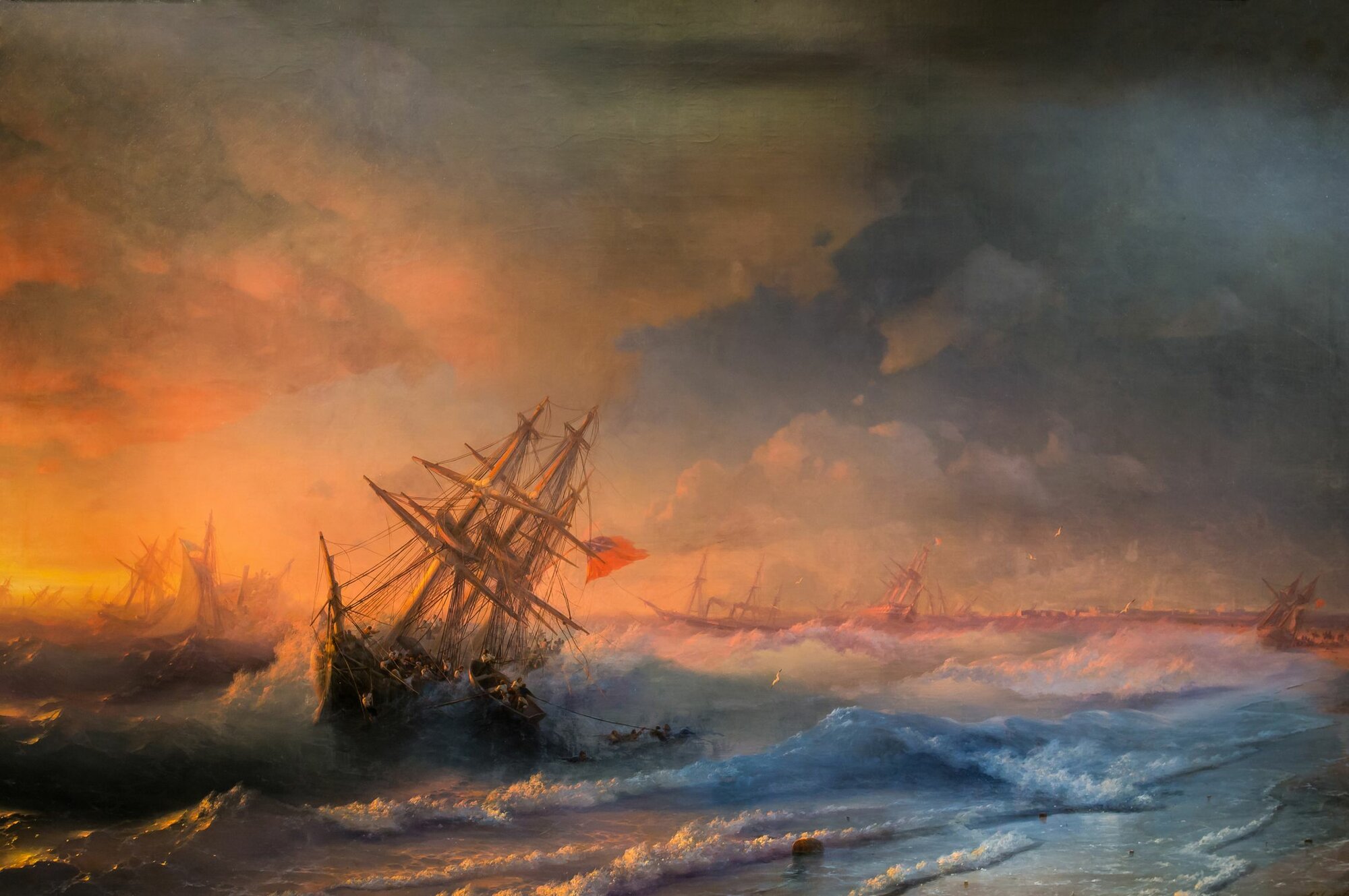 Картина Айвазовского Буря под Евпаторией 80х53 см