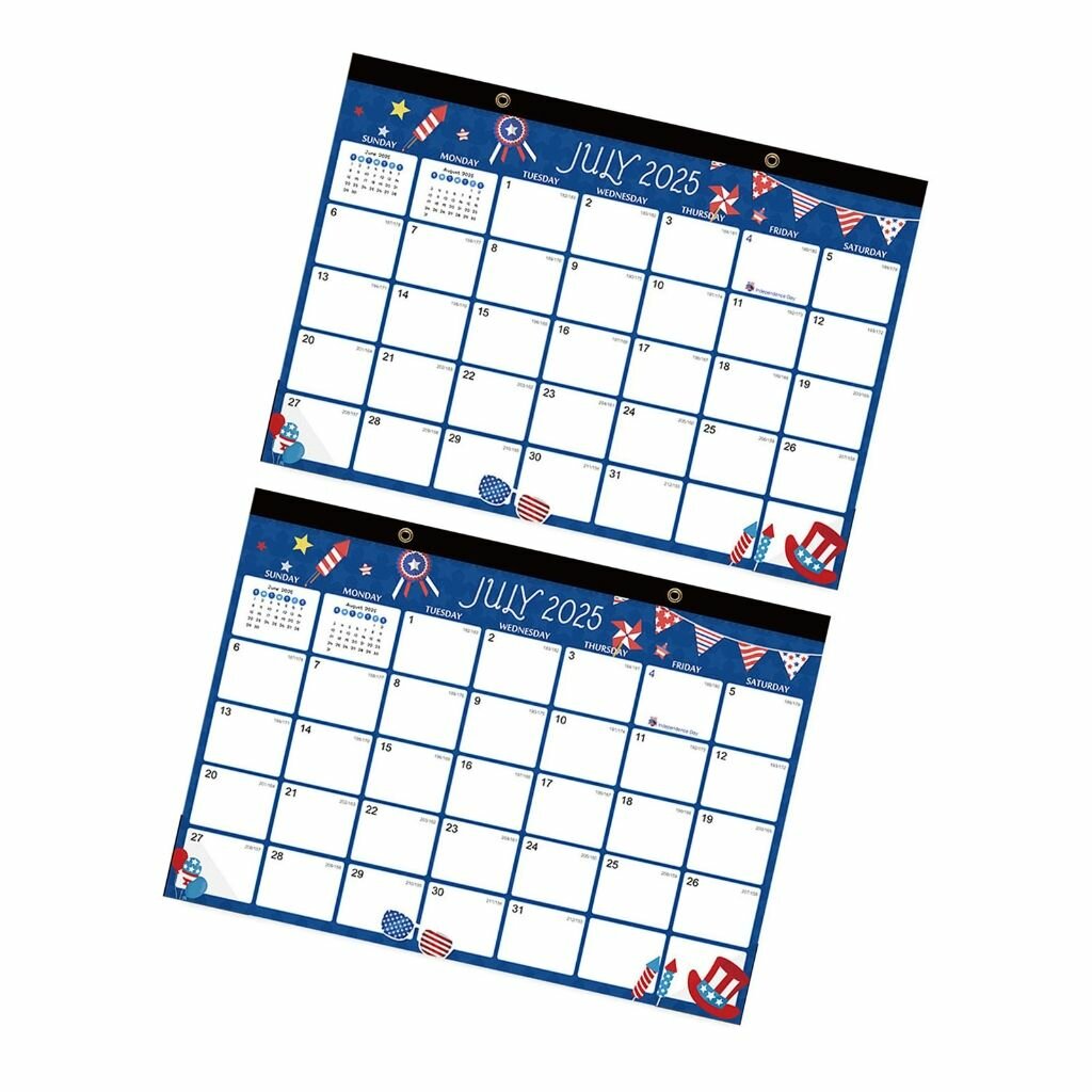 2 настенных календаря на английском языке с 2025 по 2026 год - маленькие цветочки