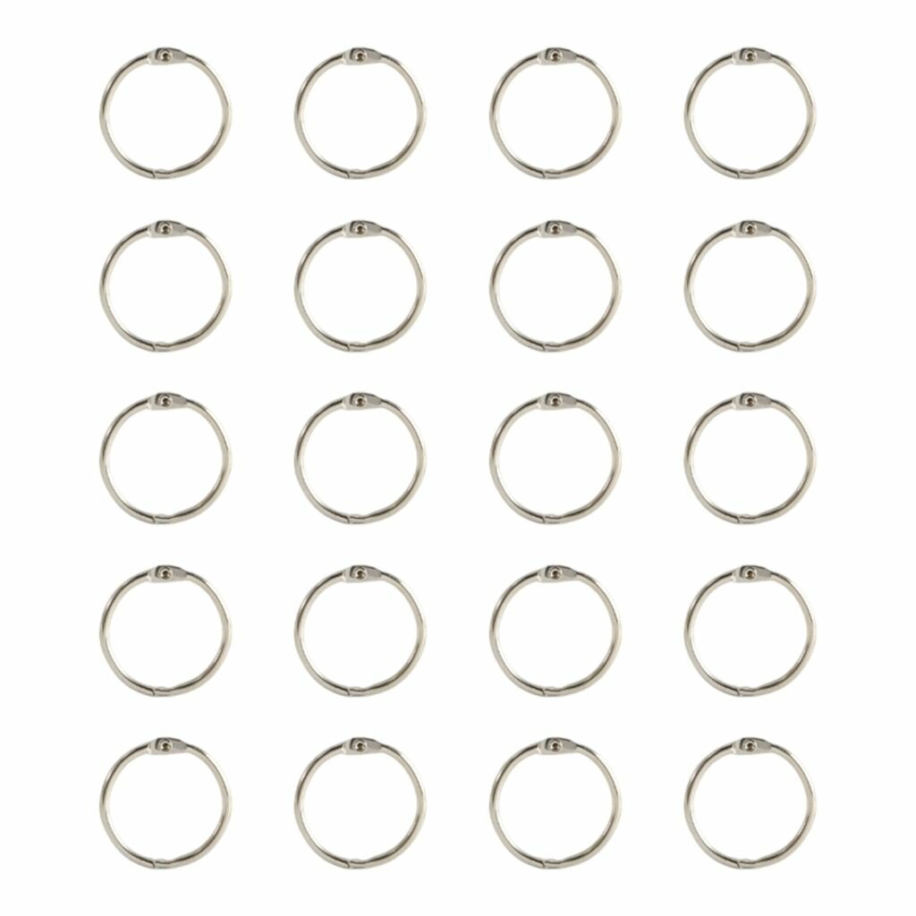20 шт. Металлические кольца 25 мм для блокнотов и творчества, серебро - Внутренний 25 мм