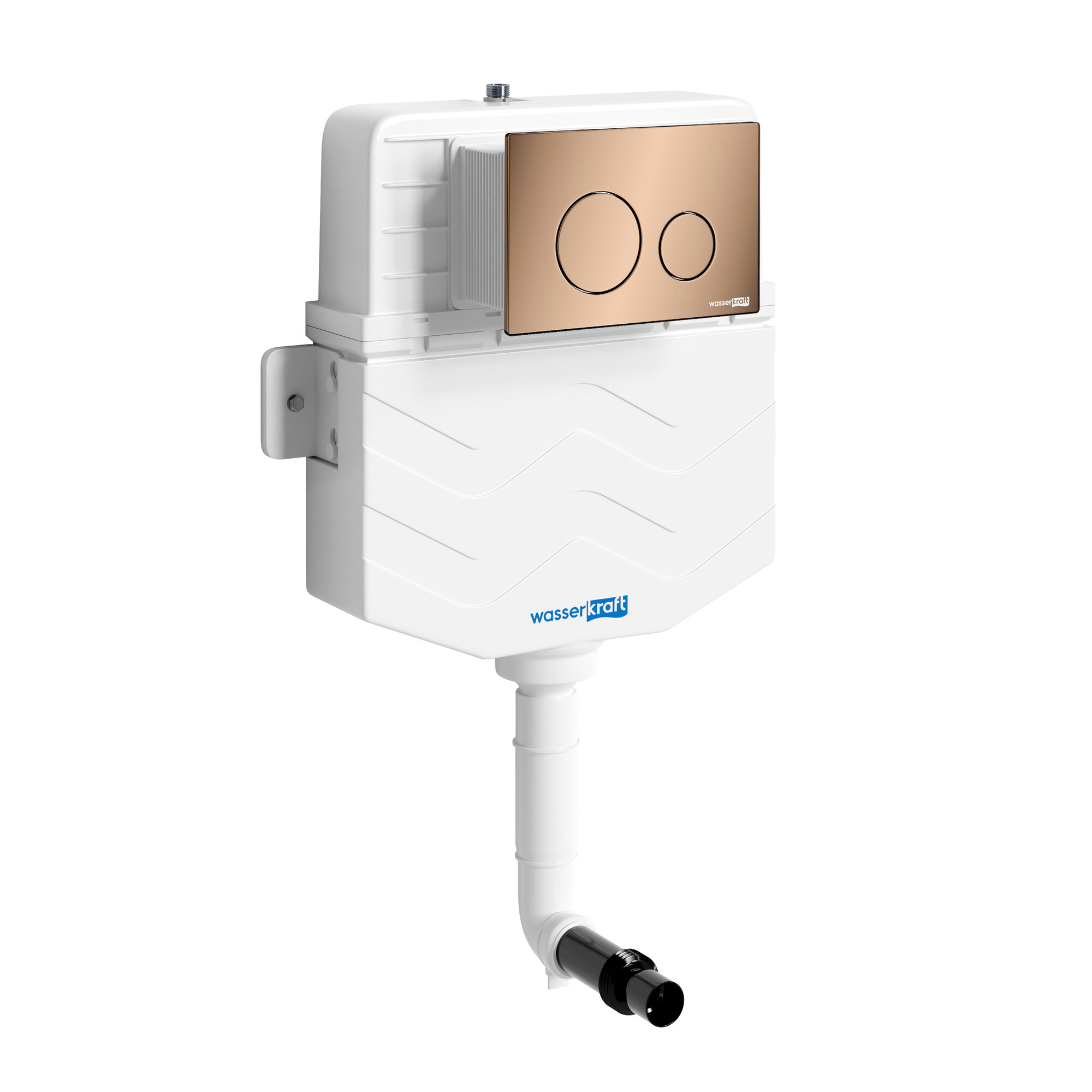 Смывной бачок скрытого монтажа WasserKRAFT Aller 10 10TLT.031. ME. RG02 с клавишей смыва розовое золото