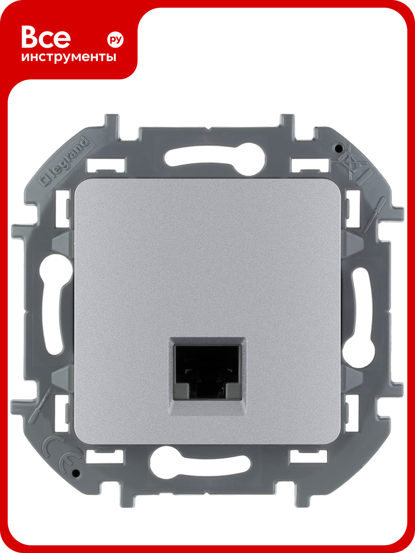 Розетка Legrand компьютерная RJ45 категория 6 UTP Legrand Inspiria алюминий 673832