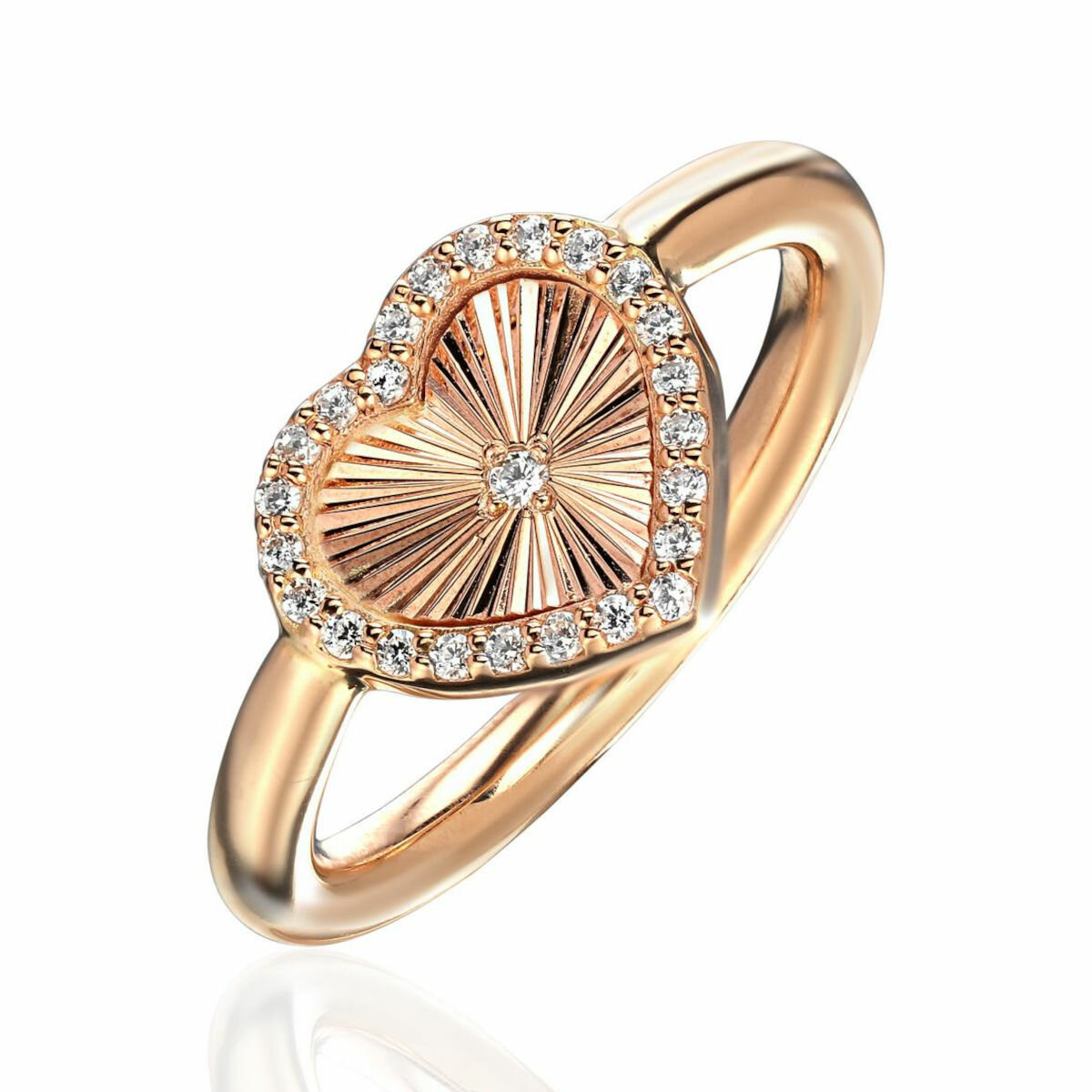 Кольцо, красное золото, 585 проба, бриллиант