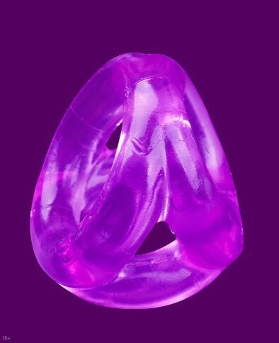 Кольцо тройное для пениса и мошонки, фиолетовый ТПЕ