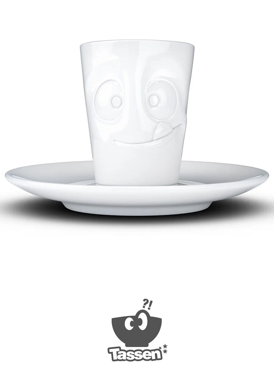 Чашка кофейная с блюдцем Tassen Мимика Tasty 80 мл, фарфор, белая
