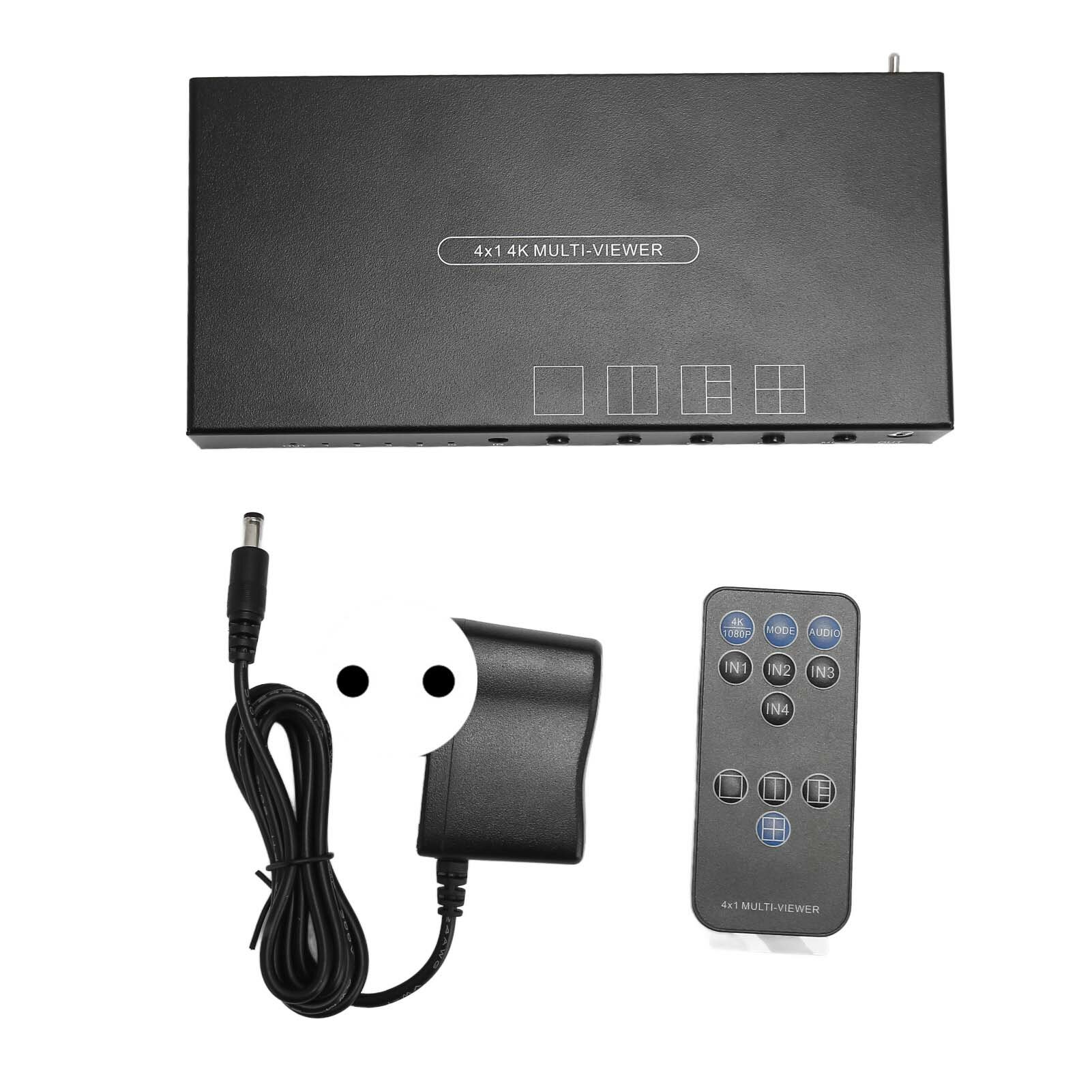 HDMI мультивьюер (разделитель экрана), 4-канальная передача сигнала, 4K, вилка EU, 100-240В