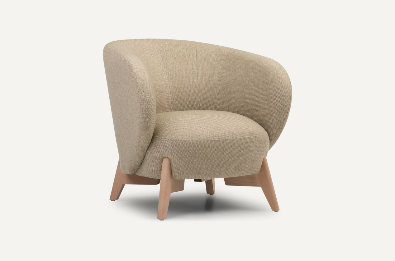 Кресло в гостиную мягкое Divan.ru Тилар Textile Beige, бежевое, рогожка, с подлокотниками