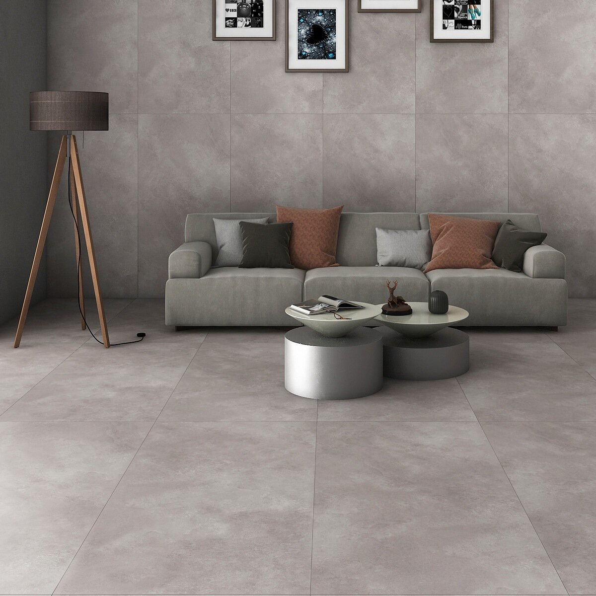 Керамогранит Neodom Newport Dark Matt 60x120 N20477 бетон матовая Глазурованная, Износостойкая, Морозостойкая, морозостойкая