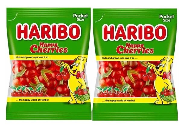 Мармелад жевательный Haribo Happy Cherries / Cerezas / Харибо Счастливая Вишня, 2 шт по 100 гр. (Испания)