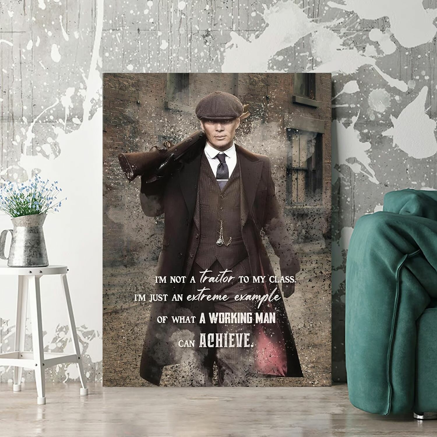 Картина интерьерная на стену - "Томми Шелби, острые козырьки, гангстеры, мафия", 50х70 см.