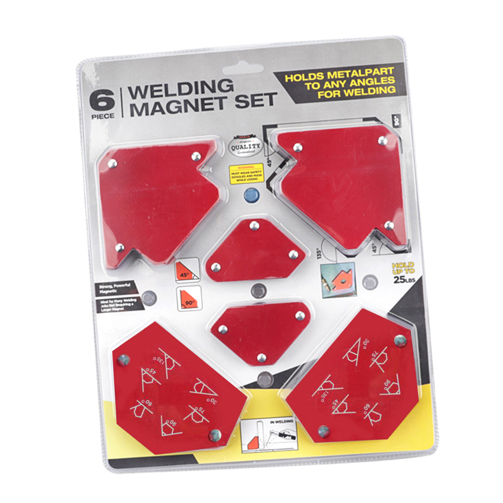 6 шт, магнитный сварочный позиционер, треугольный, без переключателя,