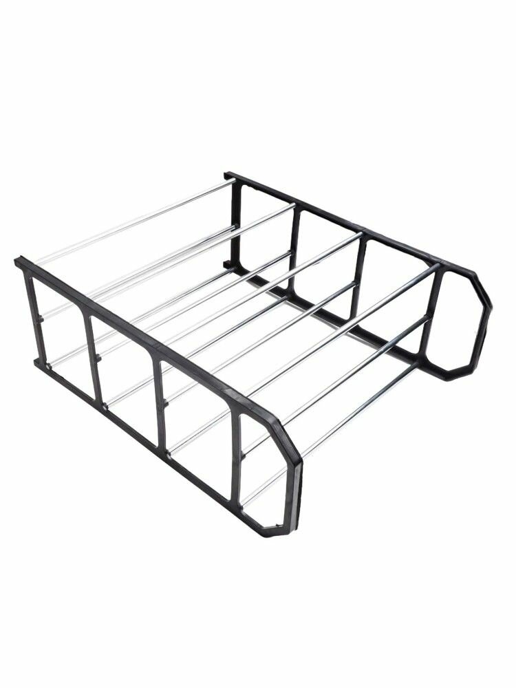Компактный металлический стеллаж для обуви 50×42×18 см — вертикальный шкаф для хранения в гостиной и узких прихожих — фото 1