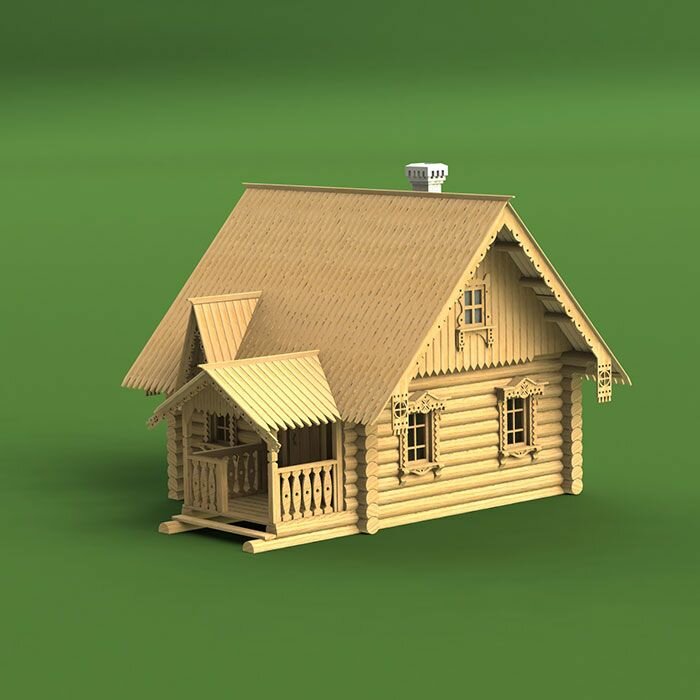 1307 сборная деревянная модель Сторожевой домик, XIX век, реконструкция по эскизам арх. М. Преображенского, 1/72, СВ Модель