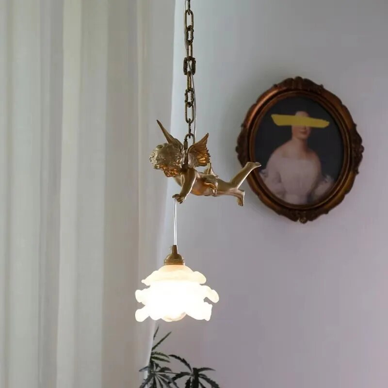 Французская ретро хрустальная люстра-ангел excellent, 5W, chandelier flower, Тёплый белый