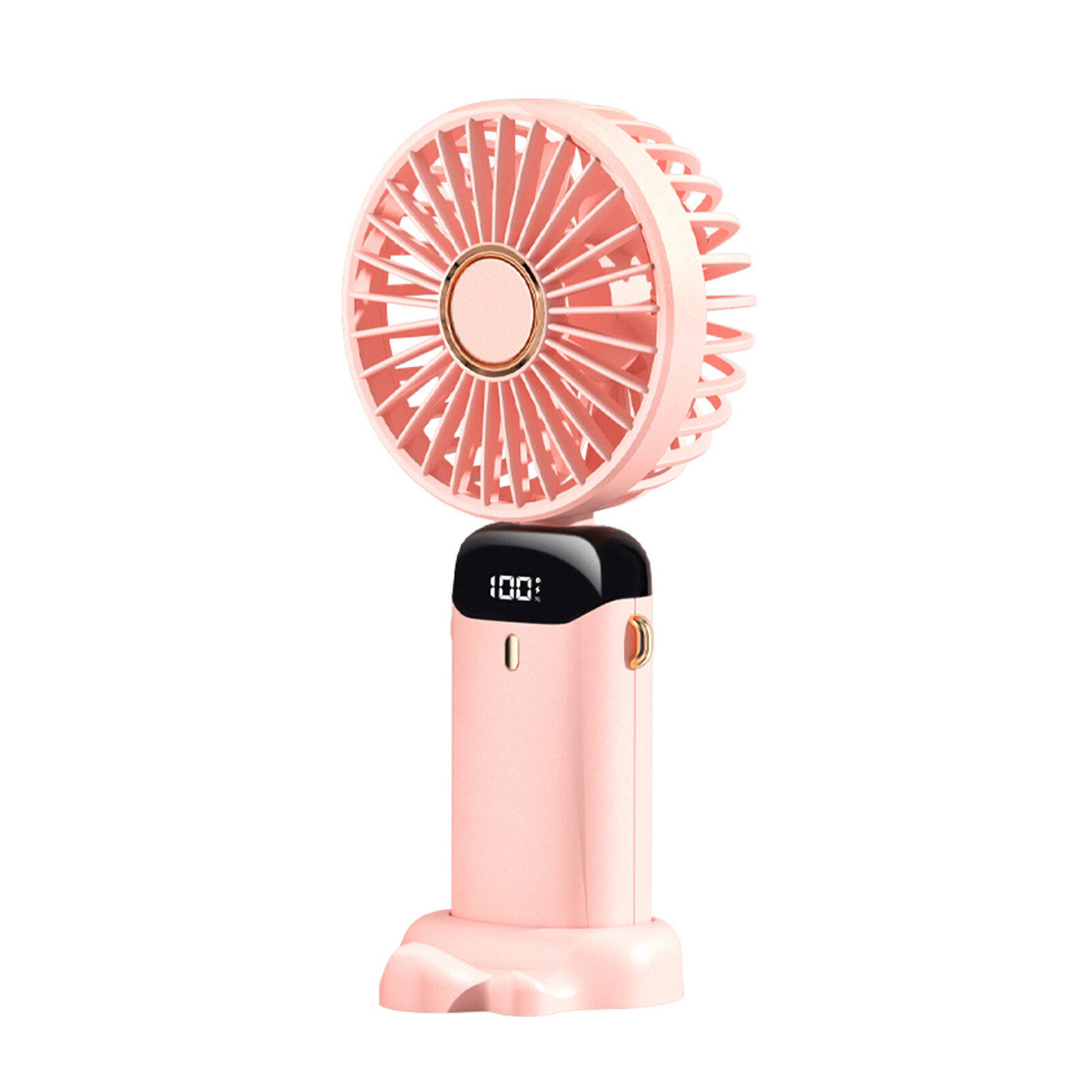 Портативный вентилятор портативный вентилятор Перезаряжаемый маленький настольный вентилятор 5 скоростей 90 ° Складной батареи, управляемый вентилятором с Lanyard для домашнего путешествия