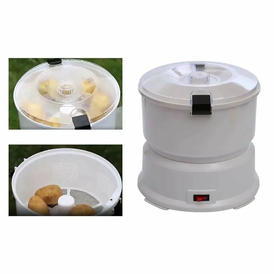 Электрическая картофелечистка , пластик, нескользящие ножки, белая, 2200 г