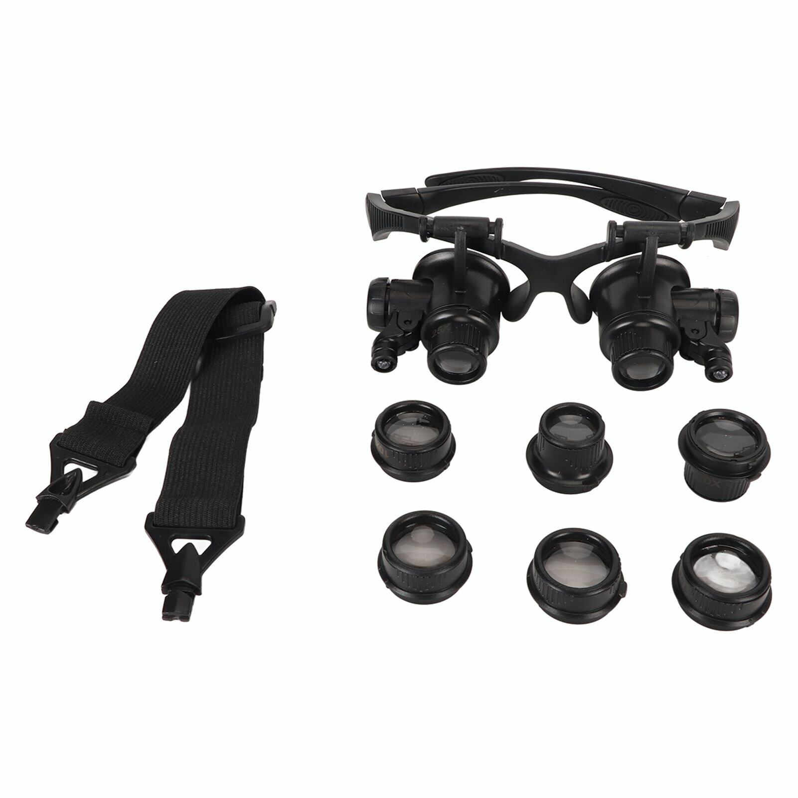 Светодиодная лупа для ремонта часов с козырьком на оголовье без помощи рук, увеличительным стеклом со светодиодной подсветкой для тесной работы, ювелирного дела, чтения и многого другого