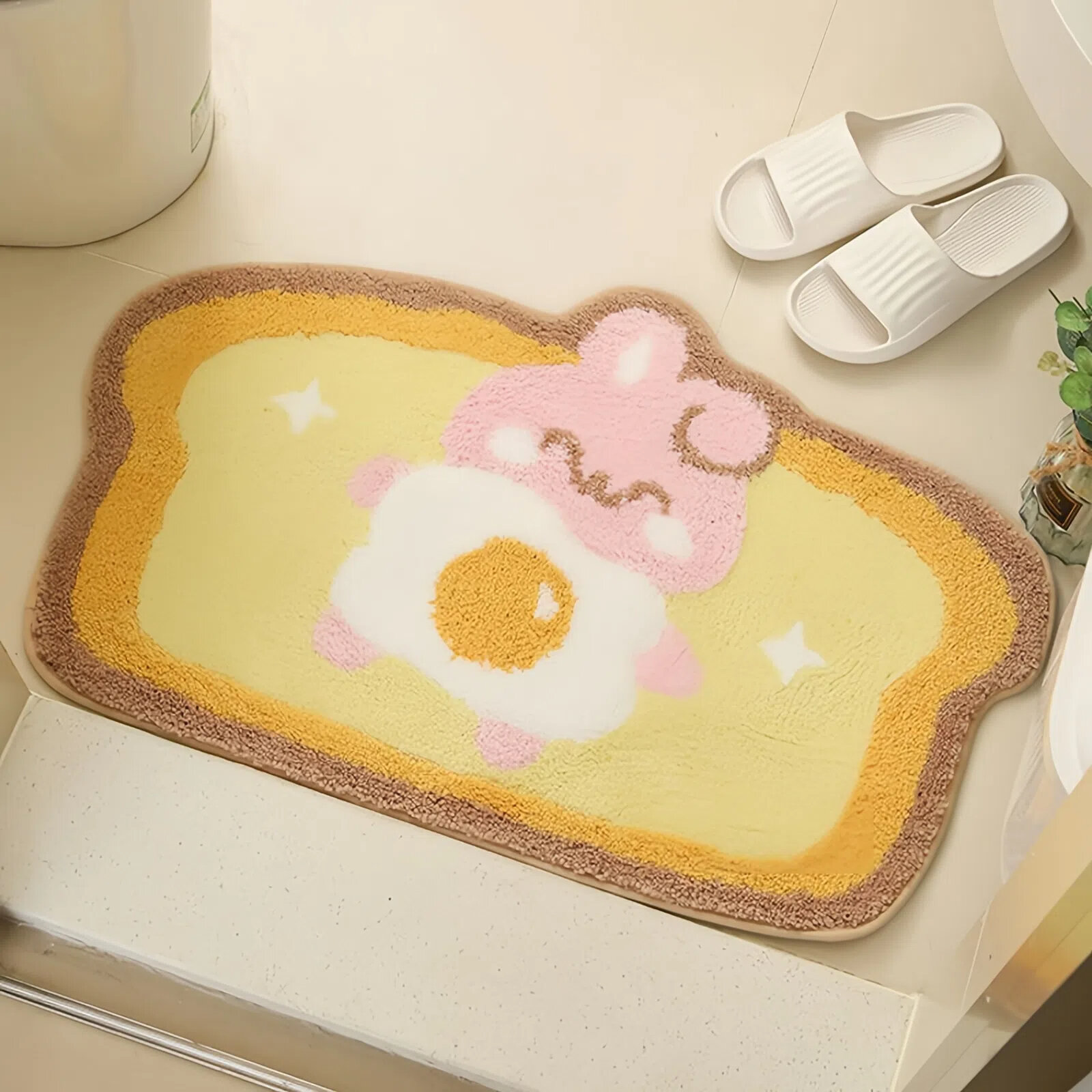 Коврик WealthyYu, искусственный кашемир, нескользящий, форма тоста