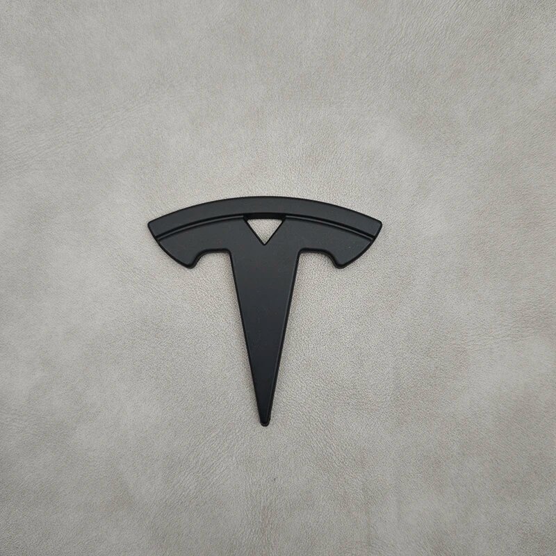 3D ABS хромированный черный логотип, наклейка на руль автомобиля, эмблема для Tesla Matte Black