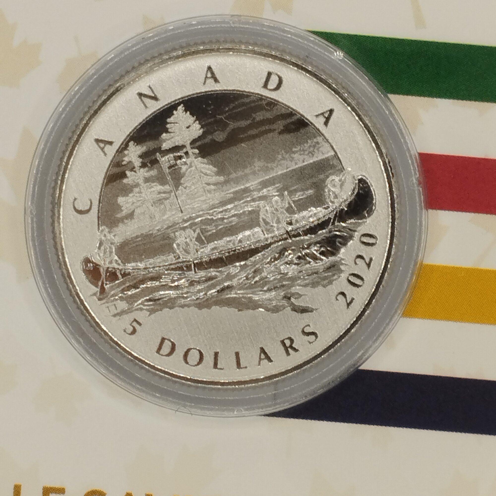 Монета Канада. 5 долларов. 2020. 350 лет путешествию компании Хадсон Бей - Вояджер. Ag 999. BU. UNC Тираж: 100.000