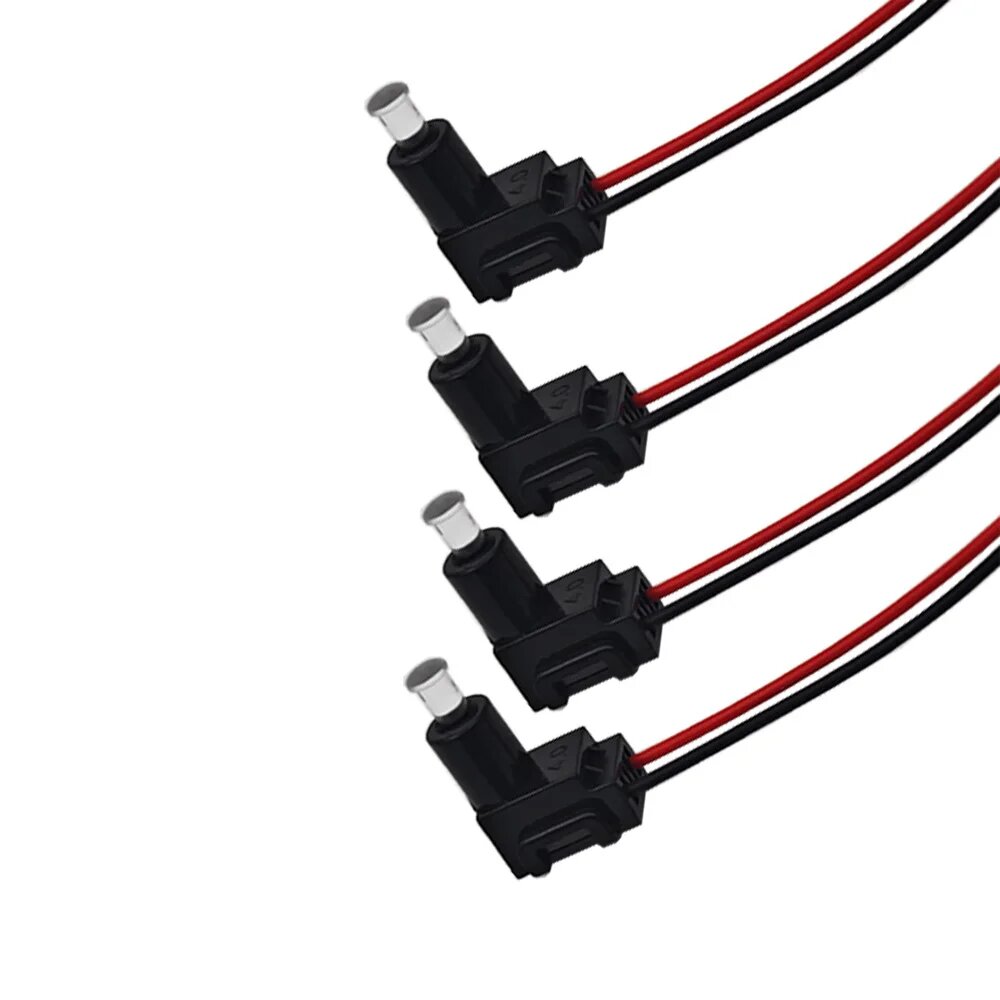 4 шт, светодиодная ручка для двери автомобиля, черный корпус, прозрачная световодная стойка, 12 В, индикатор сигнала, лампа для окружающего освещения, 0.2W, White-4PCS-12v