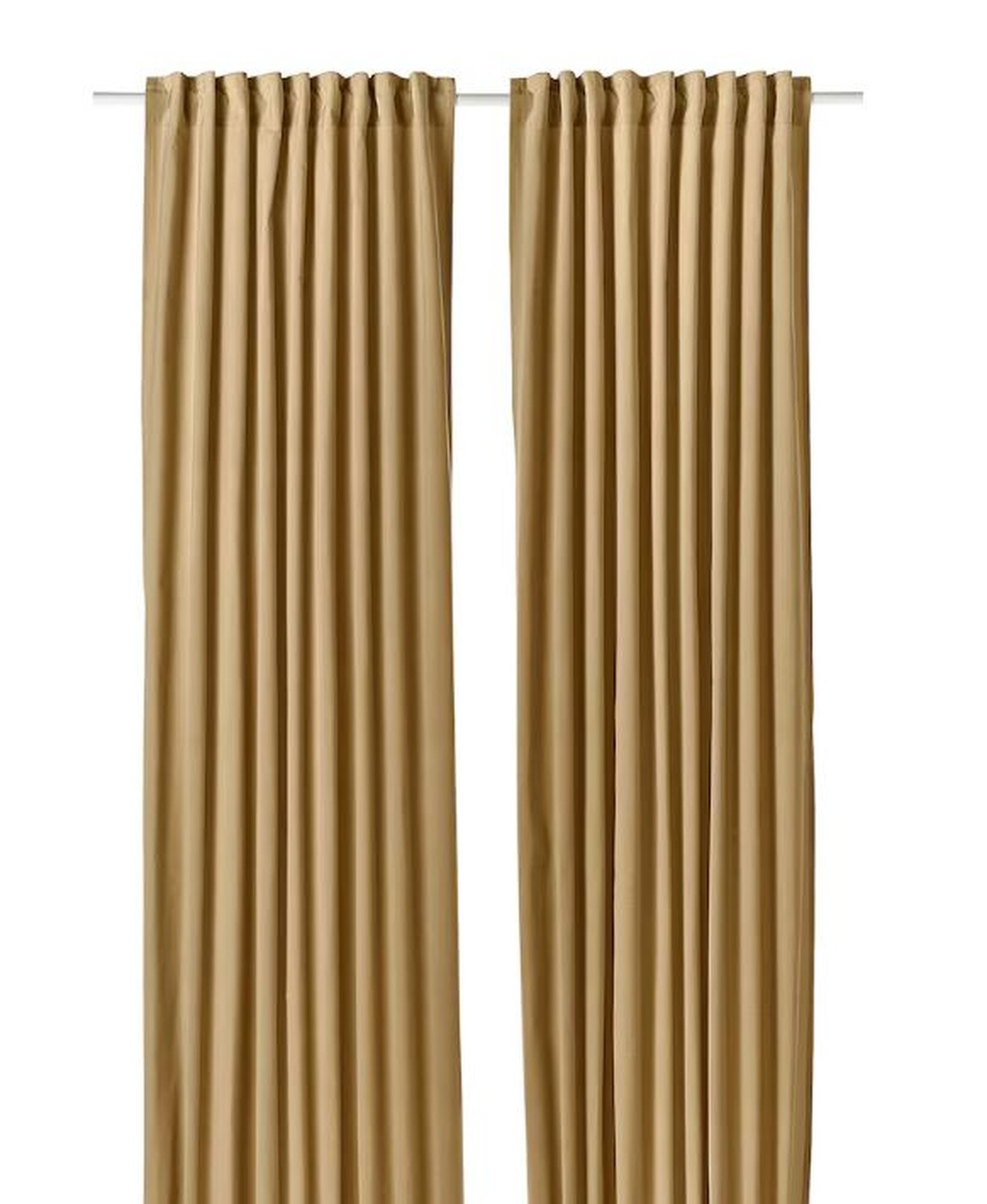 Шторы IKEA SANELA, 100% хлопок, горчичные, размер 140 х 300 см