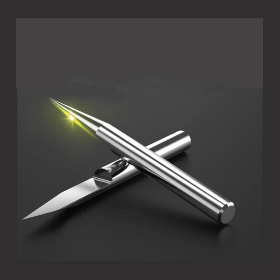 1 шт. гравер из карбида вольфрама V-фрезерный станок с ЧПУ с плоским дном, гравировальные биты 3,175 мм 0,1/0,2/0,3/0,4/0,5 мм для алюминиевой резьбы по металлу 90 Degree, 3.175mm x 0.2