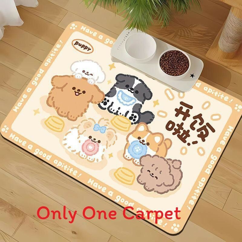 Playful cat and dog silicone diatomite food mat with nonleak design for pet dining dog food party 40x60cm