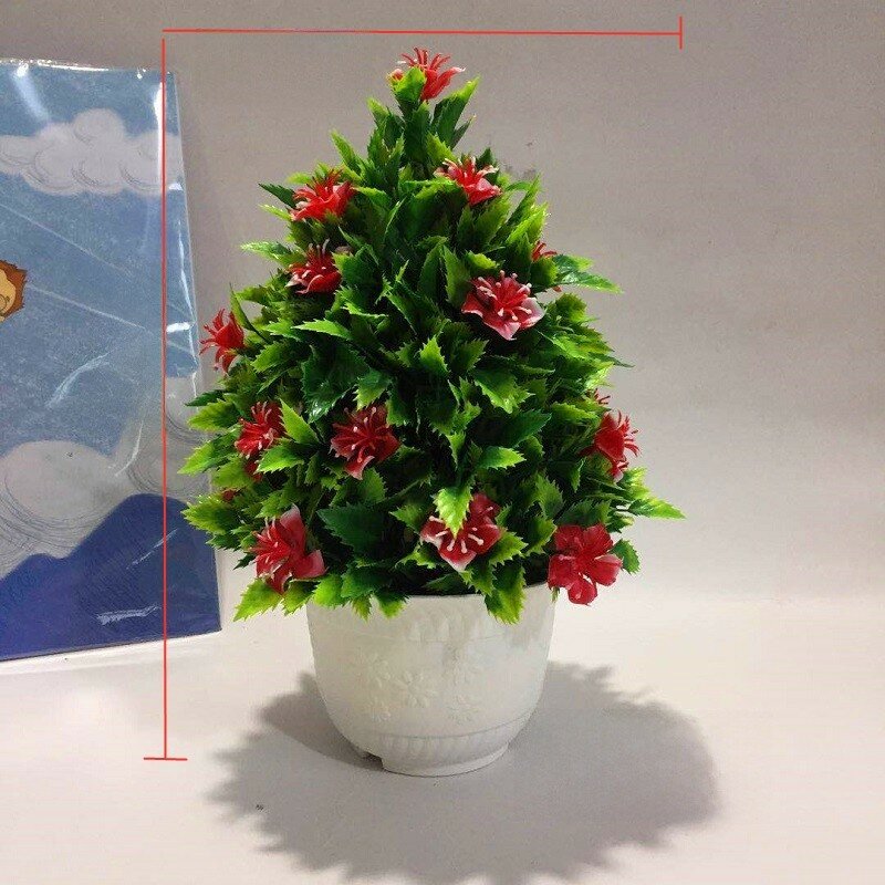 Искусственное растение вишня с 26 цветками для декора дома и настольного украшения красный