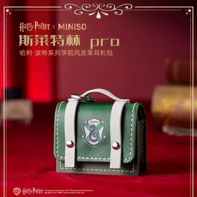 Мини-сумка для наушников MINISO из серии «Гарри Поттер» в стиле преппи, кожаная, портативная, для хранения, украшения, периферийные игрушки, подарок на день рождения, Size,6.5x6x3cm