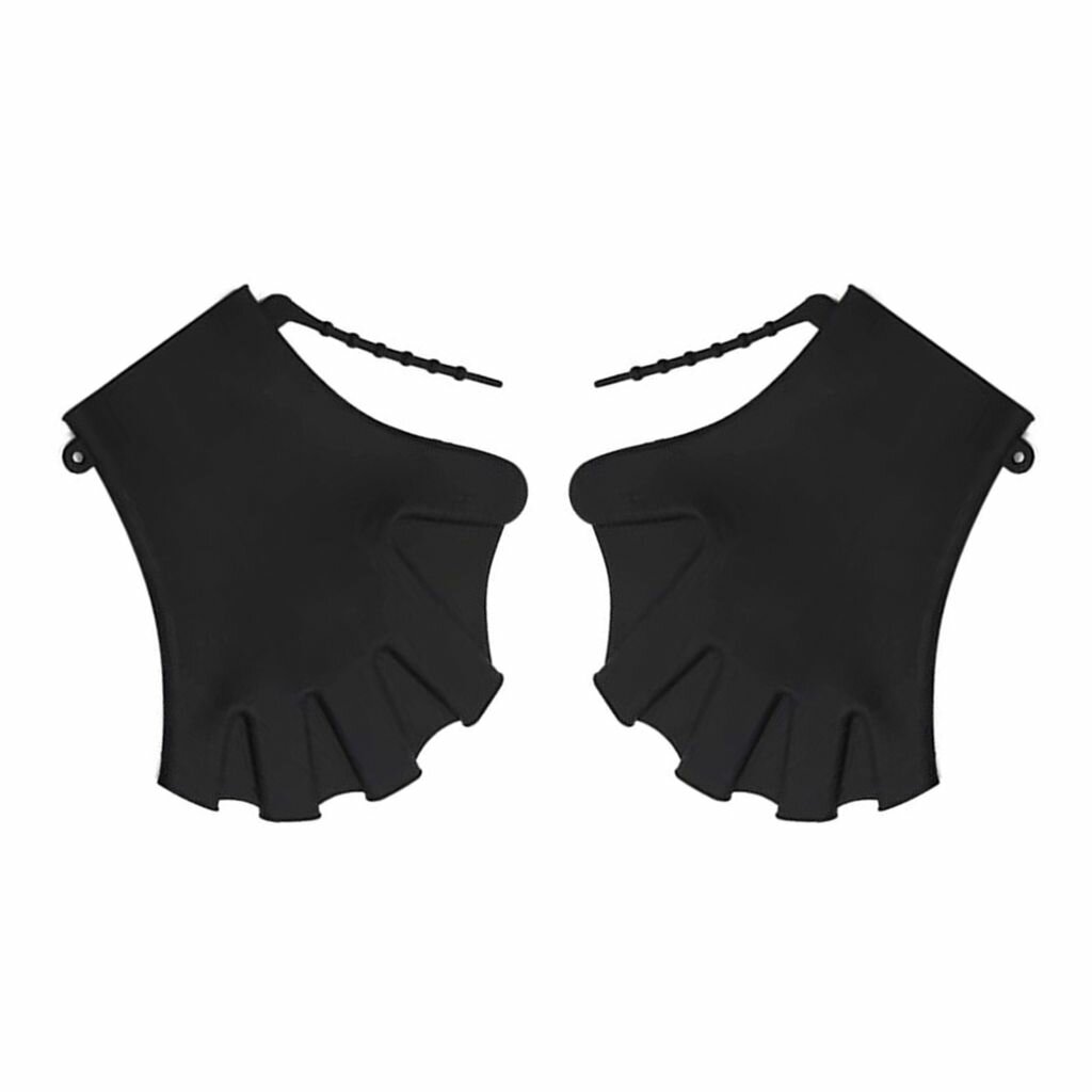 Аксессуары для бассейна, Силиконовые перчатки для плавания и ныряния с застежкой, черного цвета, 1 пара