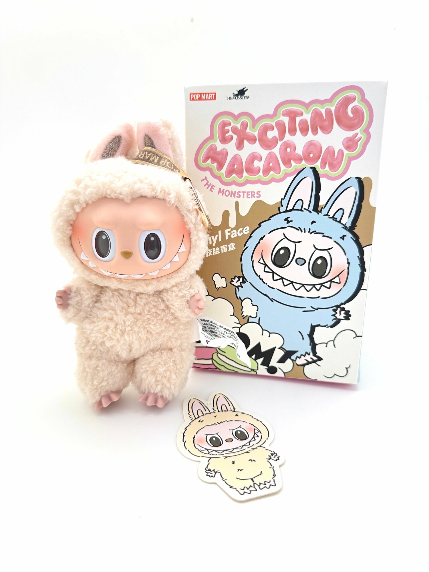 Молочно-белый лабубу оригинал - MACARON SOYMILK - POP MART LABUBU THE MONSTERS - EXITING MACARON SERIES 17CM