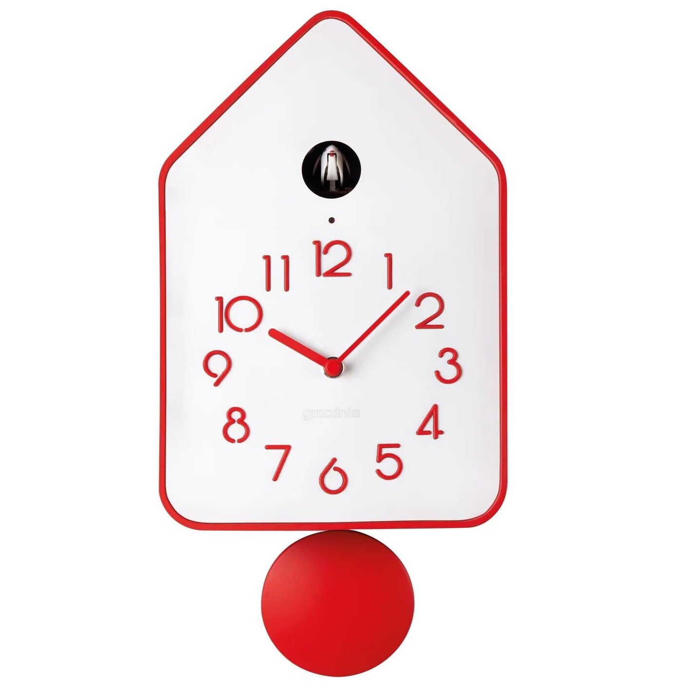 Настенные часы с маятником Guzzini Home QQ-Up Wall Clock with Pendulum Red 16860555