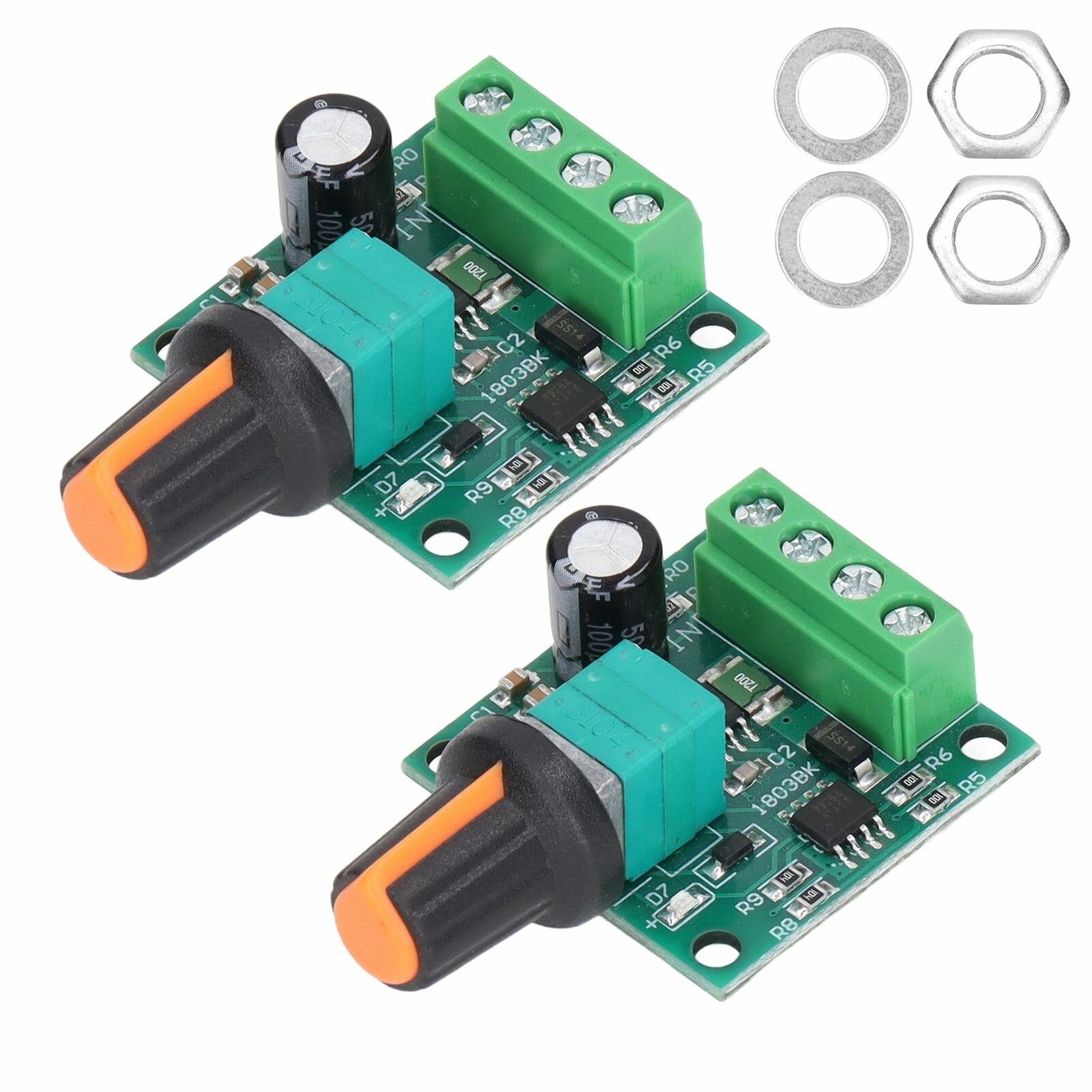 2 комплекта регулятора скорости двигателя PWM 1.8-12В для вентиляторов