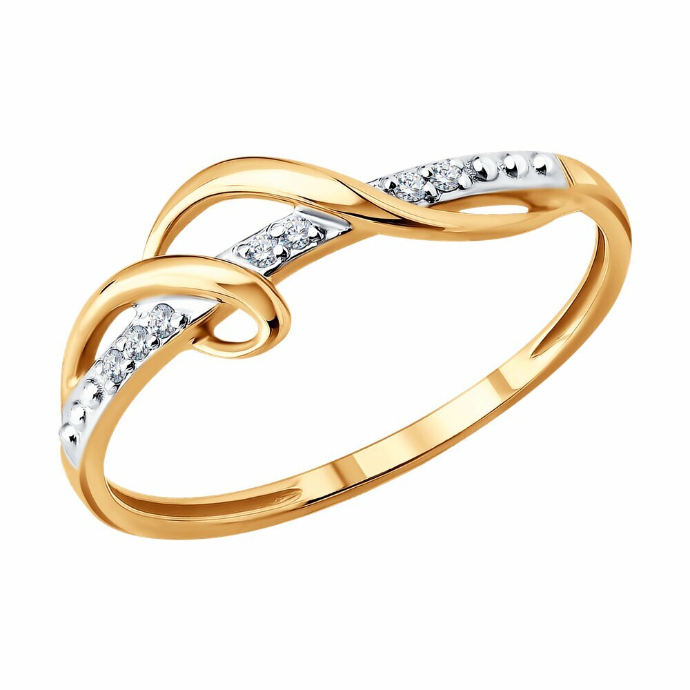 Кольцо, красное золото, 585 проба, бриллиант