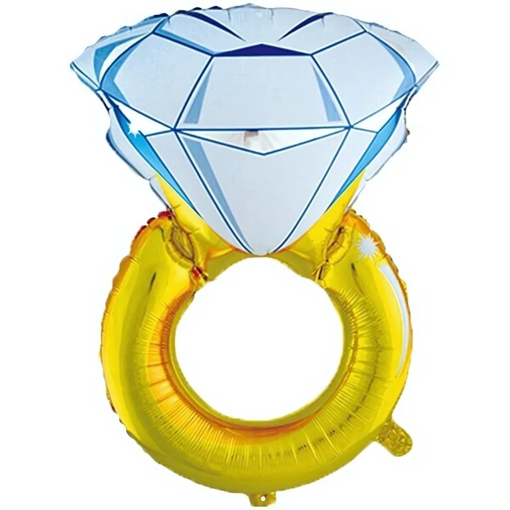Шар фольгированный 54*84 см, кольцо с бриллиантом, яркий дизайн, для праздника