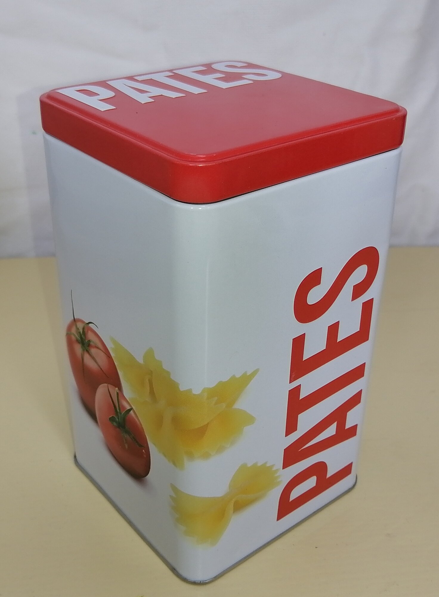 !09 Банка для хранения макарон "Pates", металл, вертикальная