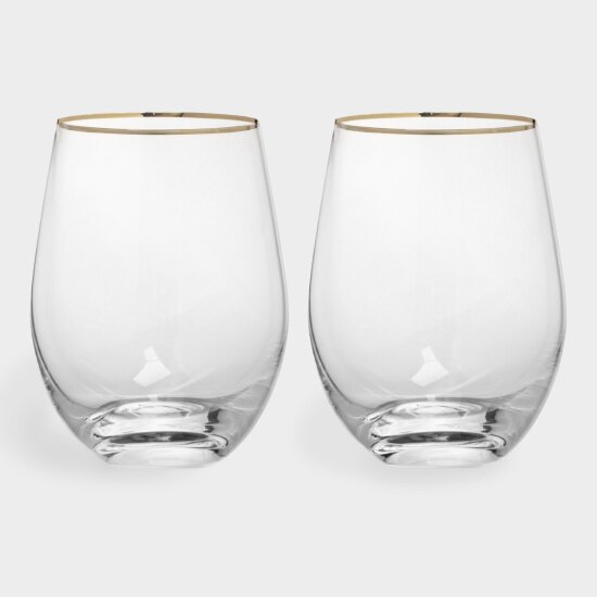 Набор стаканов Anna Lafarg Ravello 2 шт, 520 мл, стекло, с золотистым кантом (ANLAF-EOTU08)