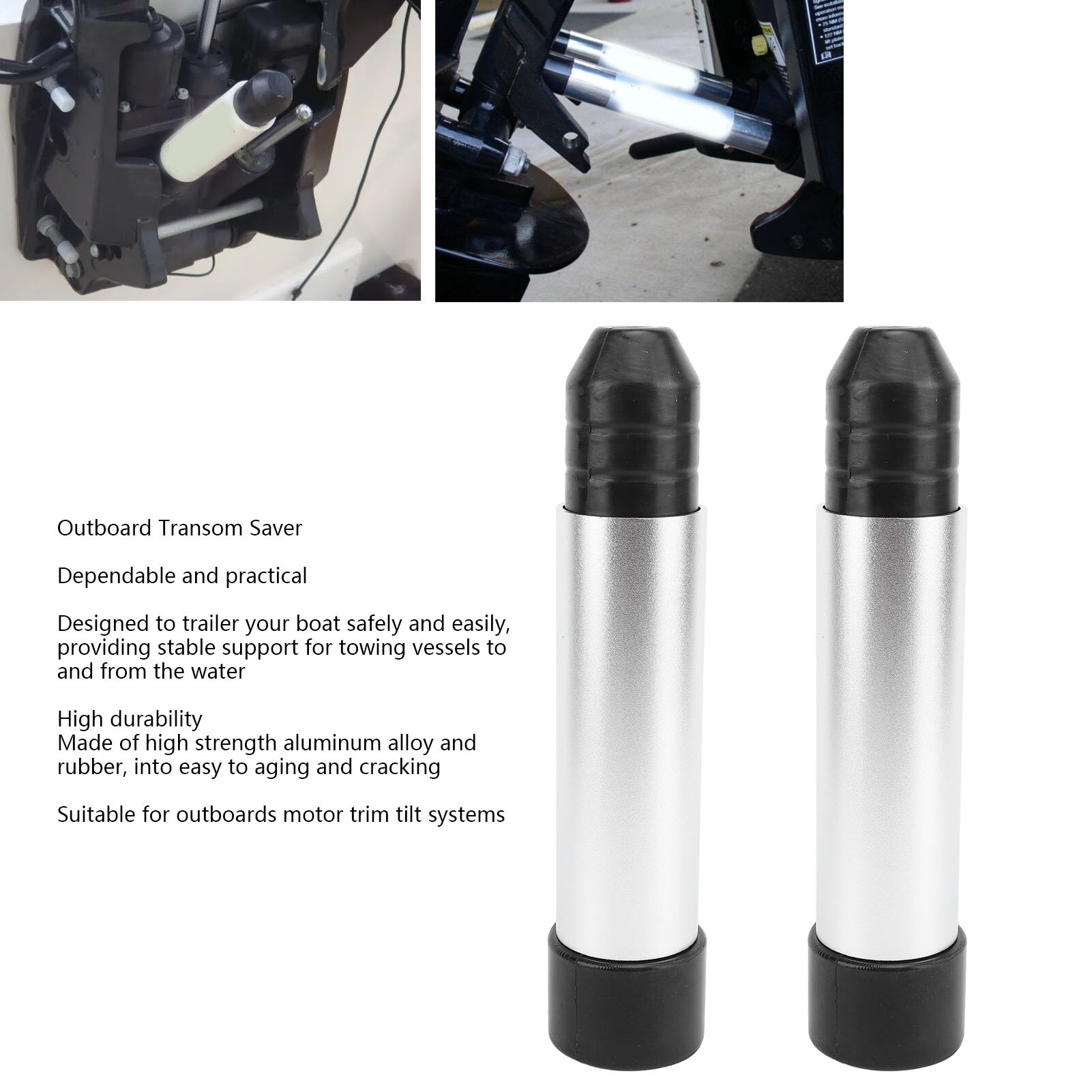 2 шт. подвесной транец защитник алюминиевый сплав резиновый лодочный мотор транец опора для подвесных моторов системы наклона дифферента серебристый
