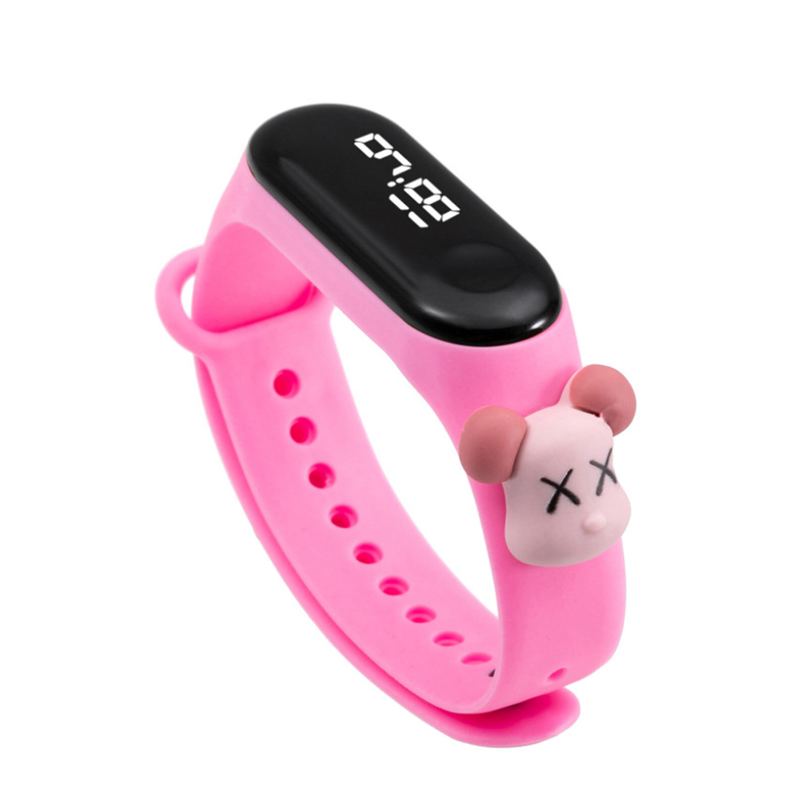 Детские мультяшные светодиодные водонепроницаемые часы для студентов, спортивные, большой сенсорный экран