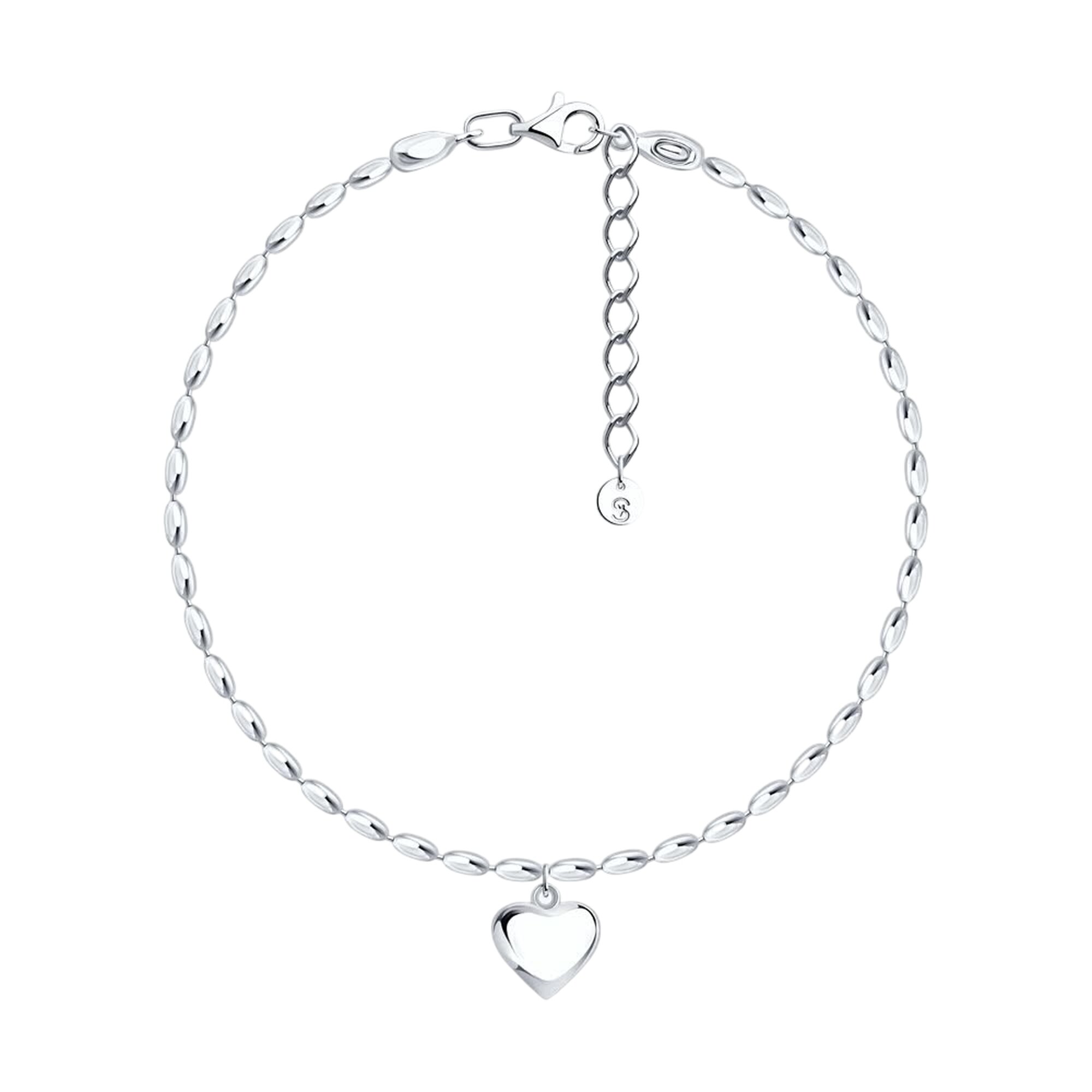 Глидерный браслет, серебро, 925 проба, родирование