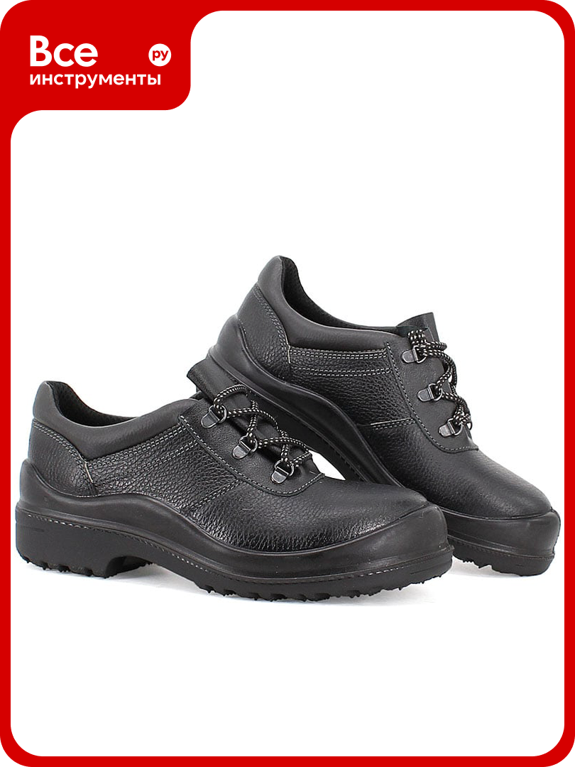 Полуботинки ПФ Лель МС98 юфть ТПУ МП размер 41 С98 1 м ТПУ 41, кожа, унисекс черный, шнуровка